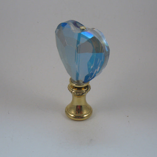 Lamp Finial Blue Crystal Heart – LampFinials.com