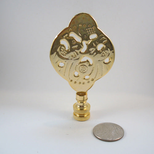Lamp Finial Gold Plated Asian Fish Symbol – LampFinials.com